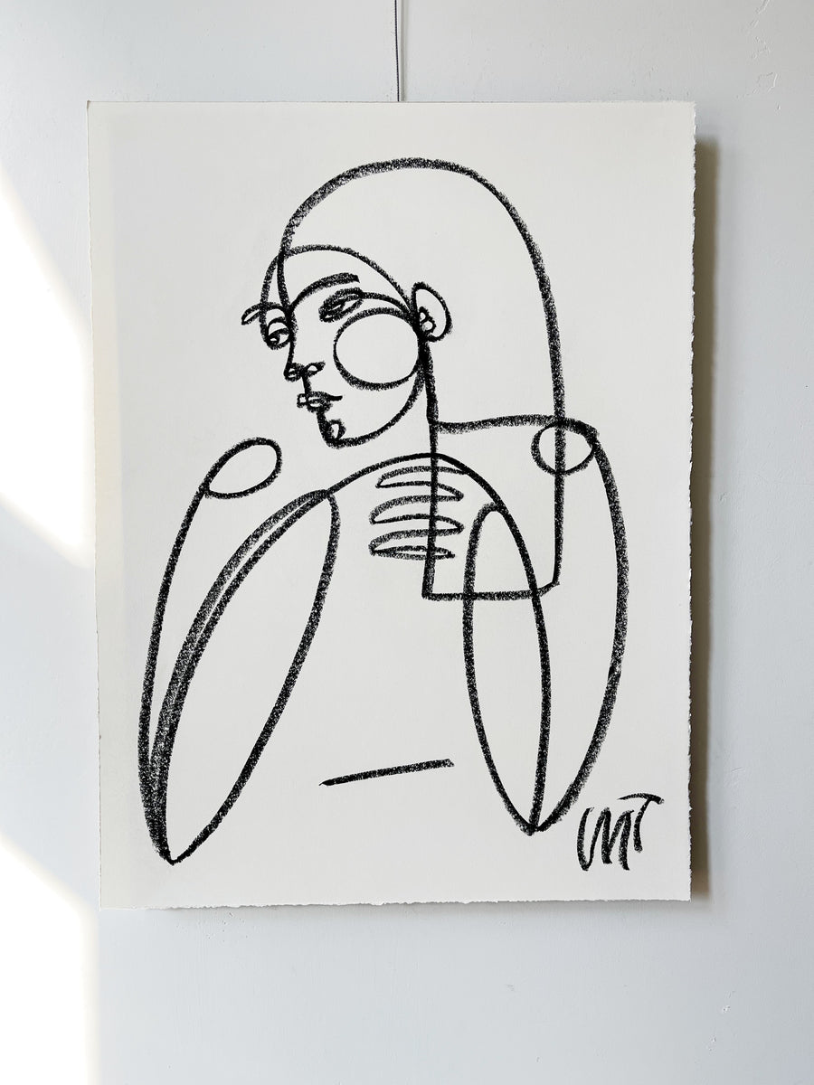 "I'll Think About It" Line Drawing – Miriam Tribe Art