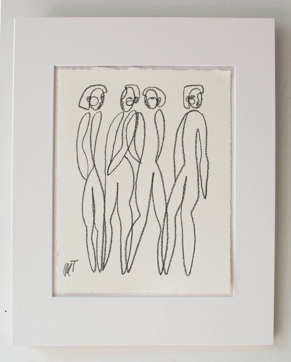 "Standing Around" Line Drawing – Miriam Tribe Art