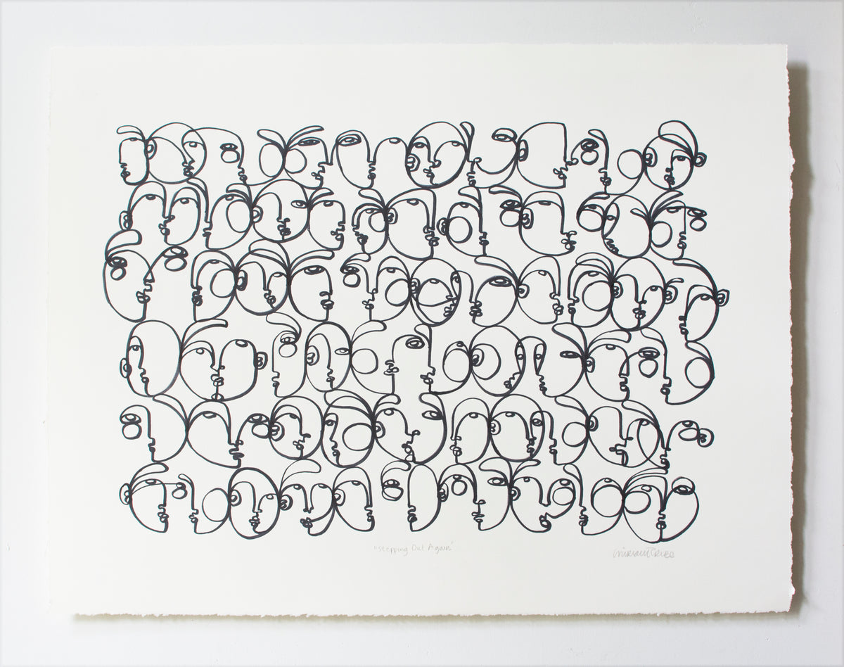 "Stepping Out Again" Line Drawing – Miriam Tribe Art